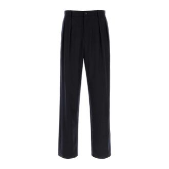 Alanui Hose aus reiner Schurwolle mit doppelter B&uuml;gelfalte - - Trousers - Herren - Blau - M