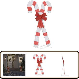 vidaXL Zuckerstange Weihnachtsdekoration 50 LEDs Warmwei&szlig; - Vidaxl