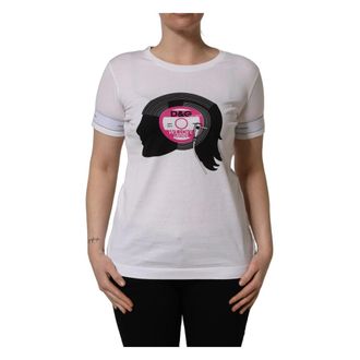 Dolce & Gabbana Rundhals-T-Shirt mit kurzen &Auml;rmeln - - Tops - Damen - Wei&szlig; - L