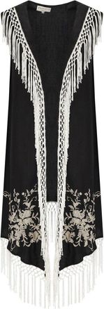 Pahiesa KIMONO NOIR &Agrave; FRANGES PAHIESA FORMENTERA