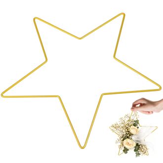 BESPORTBLE Stern Kranz Rahmen Metalldraht Makramee Rahmen Pentagramm Geformte Kranzringe Blumenkranz Handwerk Reifen f&uuml;r Thanksgiving Weihnachten Neujahr Hochzei