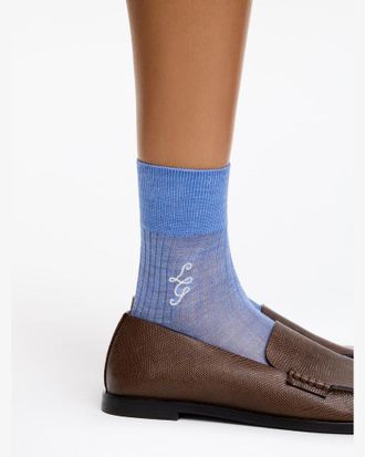 Arket Und Laila Gohar Socken Mit Monogramm -Blau