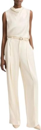 Vince Femme, Pantalons, Beige, Taille: 36 FR Pantalon satin&eacute; taille haute