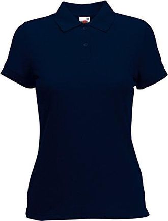 Fruit Of The Loom SS092M - Polo - Femme - Bleu - Bleu (Bleu marine intense) - 38 (Taille fabricant: XS)