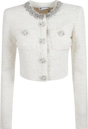 Self Portrait Femme, Vestes, Blanc, Taille: 42 FR Self-portrait Sweaters White