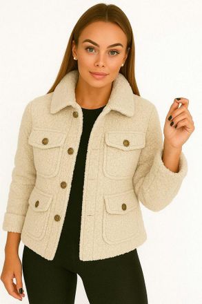 Worldclassca Fellimitatjacke Worldclassca Hemdjacke Knopf Trench Teddy Jacke &Uuml;bergangsjacke Blouson Neue Kollektion - Stilvolle und gem&uuml;tliche Mode f&uuml;r Damen