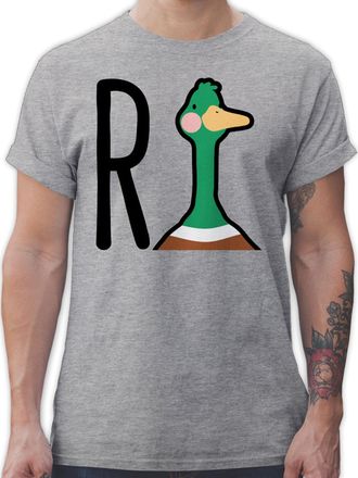 Shirtracer T-Shirt Herren - R Ente I Rente Geschenk Rentner I Rentnerin I Ruhestand Geschenk - 3XL - Grau meliert - zur Tshirt zum renten beginn Renter Duck Cool