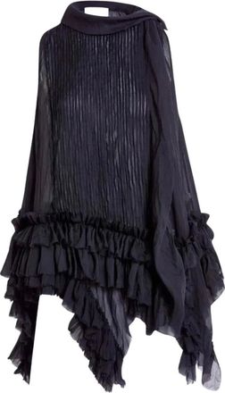 Erika Cavallini Semi Couture Lucio Top - Femme - Blouses et Chemises - Noir - Taille: 38 FR
