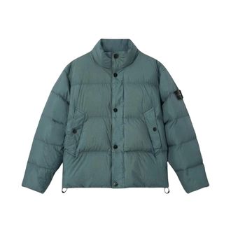 Stone Island Garment Dyed Crinkle Reps NY Daunenjacke - - Jackets - Herren - Gr&uuml;n - L