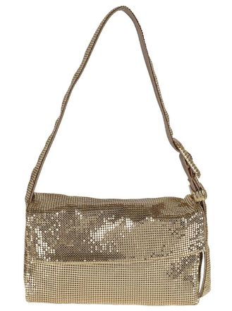Benedetta Bruzziches Hobo Bags - Golden Sun Metal Mesh And Silk Satin Shoulder Bag - Gr. unisize - in Gold - f&uuml;r Damen