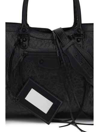 Balenciaga Mens Handbag Le City Black Lambskin Shoulder Bags