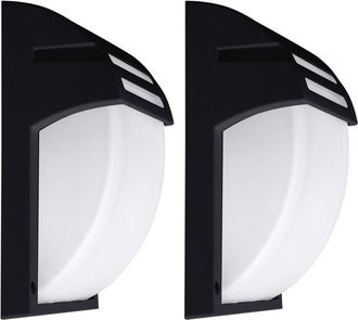 ETC Shop Lot de 2 lampes dext&eacute;rieur led rgb spots muraux alu fa&ccedil;ades de jardin noir lampes t&eacute;l&eacute;commande dimmable