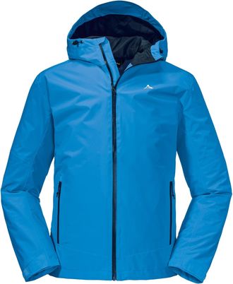 Schöffel Herren Jacket Wamberg M, winddichte, atmungsaktive Regenjacke, komfortable Outdoor Jacke, Wanderjacke mit verstellbarer Kapuze, Schöffel blau, 50