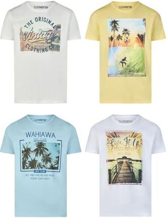Riverso RIVLukas Lot de 4 T-Shirt &agrave; Manches Courtes pour Homme Imprim&eacute; Animal S &agrave; 5XL - Multicolore - XXXXX-Large