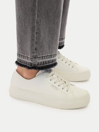 Calvin Klein Sneakers Vulc Flatf Lace Up Lth YW0YW01932 Wei&szlig;
