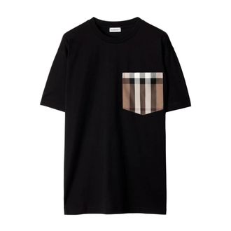 Burberry Schwarzes Baumwoll-Jersey-T-Shirt - - Tops - Damen - Schwarzk - XS