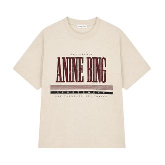 Anine Bing Nell Tee Mesh - - Tops - Damen - Beige - S