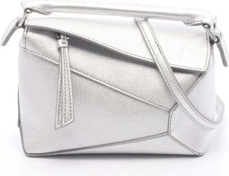 Loewe 2010-2025 Mini Calfskin Puzzle satchel - Silber