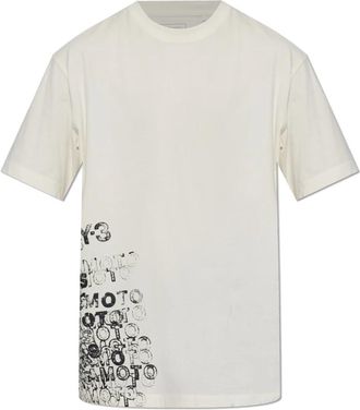 Yohji Yamamoto GFX Short Sleeve Tee - - Tops - Damen - Beige - 2XS