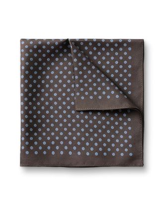 CHARLES TYRWHITT Einstecktuch aus Seide mit geometrischem Muster - Schokoladenbraun