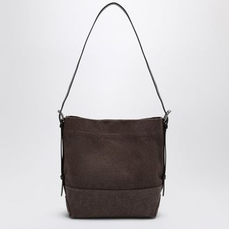Christophe Lemaire Kleine Belted Tote-Bag dunkelbraun aus Baumwolle