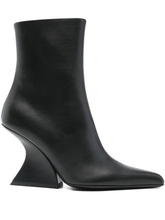 MUGLER bottines Mugler 95 mm en cuir à bout pointu - Noir