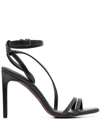 Brunello Cucinelli sandales &agrave; bout ouvert 110 mm - Noir
