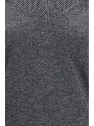 Tom Ford Womens V-Neck Cashmere Sweater Light Charcoal Tops Top