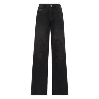 Philipp Plein Femme, Jeans, Gris, Taille: W26 Jean Brod&eacute;e Paisley