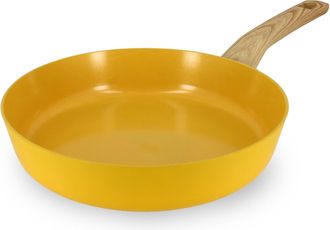 Menastyl Cuisson Pfanne 24 cm Colorama Safran - aus Aluminium - Antihaftbeschichtung aus Keramik - für alle Herde, auch Induktion