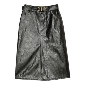 Twinset Schwarzer Lederbleistiftrock - - Skirts - Damen - Schwarzk - S