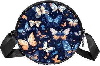 Generic Sac &agrave; bandouli&egrave;re rond pour femme, petit sac &agrave; bandouli&egrave;re color&eacute; avec fermeture &eacute;clair, bretelles r&eacute;glables, sac &agrave; main rond d&eacute;contract&eacute; pour femmes 