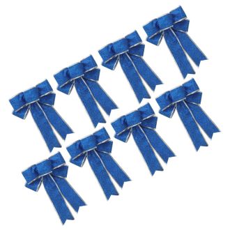 BESPORTBLE Baluue 8 St&uuml;ck Weihnachtsbaumschleifen aus Glitzerband 25X20cm Blaue Dekoschleifen zum Aufh&auml;ngen f&uuml;r Weihnachtsbaumspitze Wiederverwendbar Vielseitige