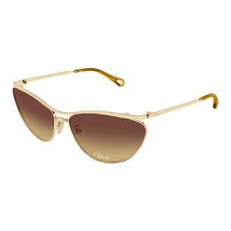 Chlo&eacute; Femme, Accessoires, Jaune, Taille: 62 MM Lunettes de soleil &agrave; monture oeil-de-chat
