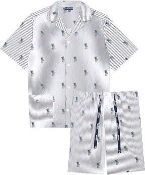 Arthur Pyjama Court boutonné Homme Randormeur - Ensemble de Pyjama Homme - Chemise boutonnée et Short - Coton Issu de lagriculture Biologique - Marine - Tail