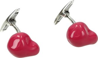 Bottega Veneta Hommes Boutons de manchette et pince &agrave; cravate argent&eacute;s fuchsia/hortensia