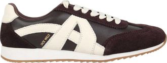 Jack Wills Starbury Retro Sneaker f&uuml;r Damen, Leder, Flach (Braun/Wei&szlig;)
