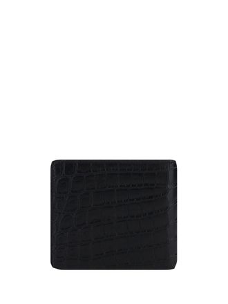 Saint Laurent Mens Leather Wallet Black Calf Bos Taurus
