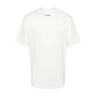 Jil Sander Homme, Tops, Blanc, Taille: M T-shirt &agrave; imprim&eacute; graphique saisonnier