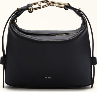 Furla Nuvola Mini-tasche Xl Nero Schwarz Claris Lux-kalbsleder Mit Intarsie Damen