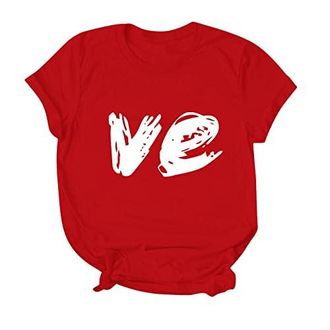 Generic Tee Shirt Femme Coton D&eacute;t&eacute; Et &Agrave; Manches Courtes Basique Hauts T Shirt D&eacute;t&eacute; Casual L&acirc;che Top &Agrave; La Mode &Agrave; Manches Courtes Chemises Chic Et &Eacute;l&eacute;gant Sport