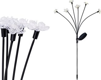 Lumineo Solar Stabbeleuchtung Outdoor 70cm 6 Blumen LEDs Kunststoff - Solarleuchte für Garten - Stablampe Außenleuchte Gartenleuchte - Solarlampen Wegeleuchte