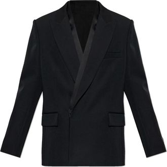 Balmain Homme, Vestes, Noir, Taille: L Blazer en laine avec double fente