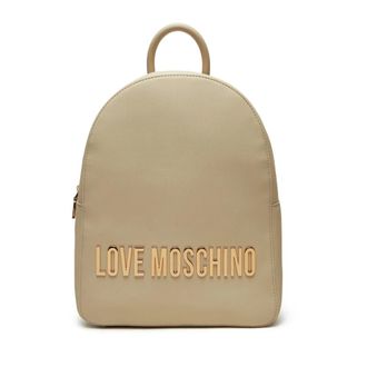 Love Moschino Femme, Sacs, Beige, Taille: ONE Size Sac &agrave; Dos Beige avec Lettrage Logo Or