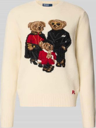 Polo Ralph Lauren Pullover aus Wolle Kaschmir mit B&auml;renmotiv