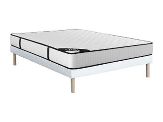 Vente-Unique Bett-Set 160 x 200 cm, Polsterbett + Matratze 7-Zonen-Taschenfederkern & Memory-Schaum, H&ouml;he 22 cm - LUREAN von YSM&Eacute;E