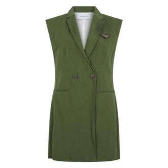 Fabiana Filippi Femme, Vestes, Vert, Taille: 38 FR Blazer sans Manches Crois&eacute;