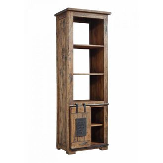 Massivmoebel24 B&uuml;cherregal Mango 60x41x180 natur lackiert railway 104