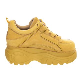 Buffalo Gelbe Leder Plateau Sneakers f&uuml;r Frauen - - Shoes - Damen - Beige - 40 EU