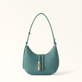 Furla Goccia Schultertasche S Edera Green Gr&uuml;n Night-kalbsleder + Sidney-kalbsleder Damen